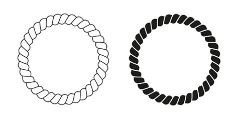 흑인과 백인 라운드 로프 프레임 코드 또는 실 강철 케이블 또는 대마 꼬기 황마 원형 테두리 요트 또는 항해 스타일의 디자인