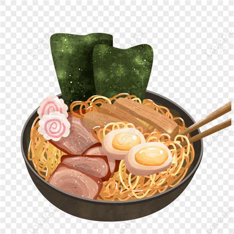 큰 사발 음식 일러스트 계란 생선 접시 고기 일본라면종지뜨거운 Png 일러스트 무료 다운로드 Lovepik
