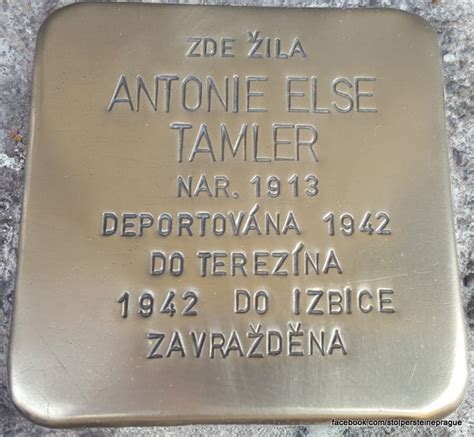 Tamler Antonie Else Map Of Pragues Stolpersteine Kamenů Zmizelých