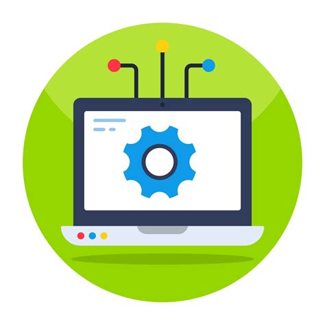 Gear Inside Laptop Icon Of System Development 9781507 Vector Art At Vecteezy