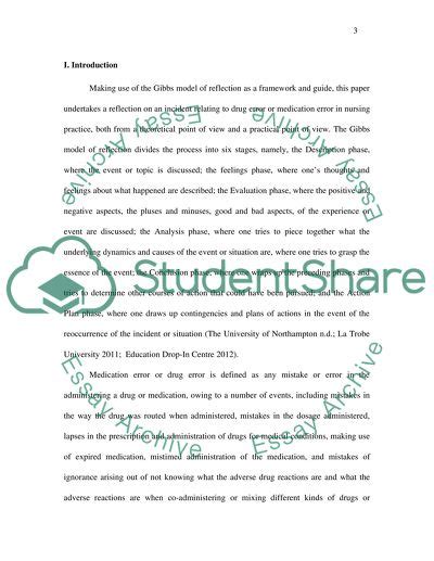 Making Use Of The Gibbs Model For Evaluating Medication Error Essay Example Topics And Well