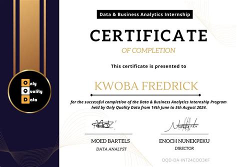 Kwoba Fredrick On Linkedin Oqd Dataanalytics Internship Excel