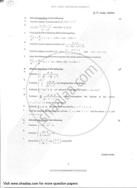 applied mathematics 2017 2018 b sc it information technology semester