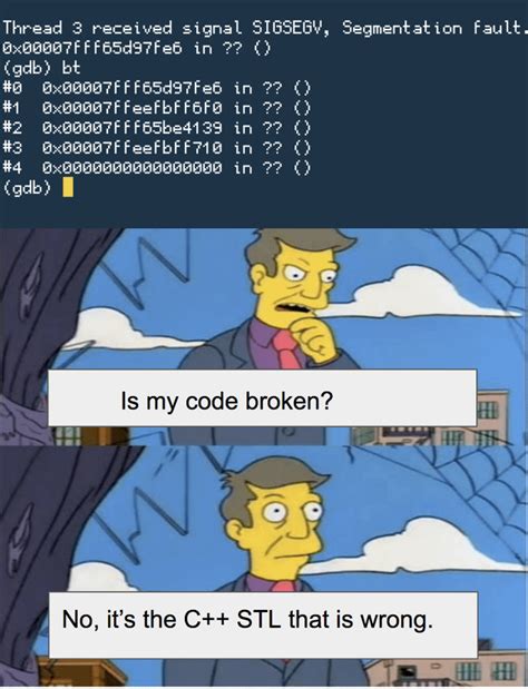 Two Days Into Debugging A Seg Fault From Stdunorderedmap And This Is