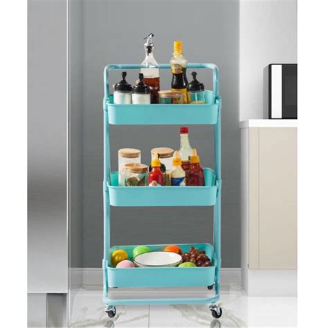 Joyliv Ikea 3 Tier Multi Functional Trolley Storage Rack Shelves Rak Utiliti Rak Penyimpanan