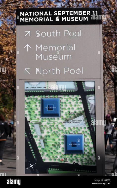 New York Ny Us 20st Nov 2017 Site Map At The Ground Zero Memorial