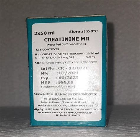 Panacea Creatinine Mr Modified Jaffes Method Kit At Rs 990 Box In Hyderabad