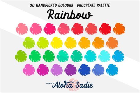 Rainbow Procreate Colour Palette Swatch