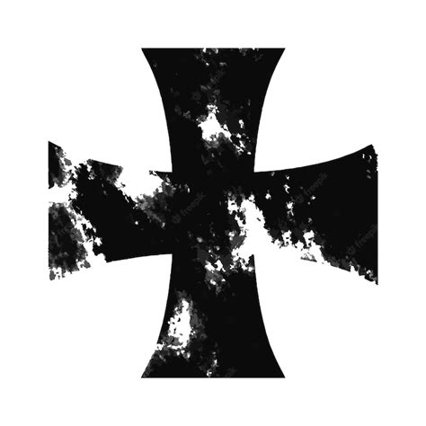 Premium Vector Black Grunge Medieval Maltese Templar Cross