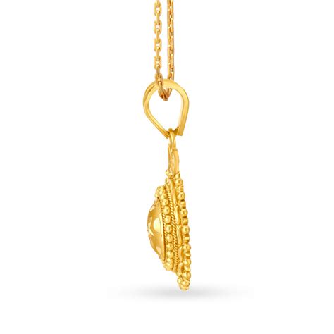 Buy Sophisticated 22 Karat Yellow Gold Circular Pendant At Best Price
