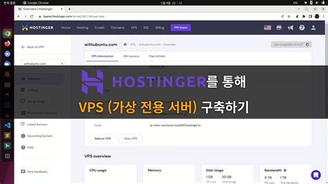 Hostinger를 통해 Vps 가상 전용 서버 구축하기 Youtube