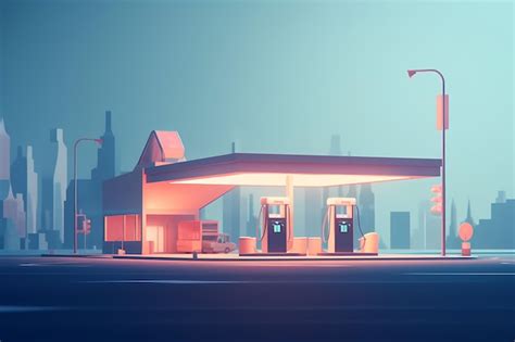 Premium Photo Gas Station In The City