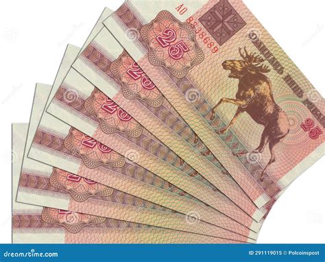 Belarusian Banknotes Close Up Money From Belarus Belarusian Ruble