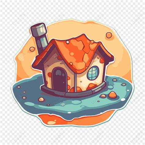물에 만화 집 벡터 삽화 상표 폰트 Png 일러스트 무료 다운로드 Lovepik