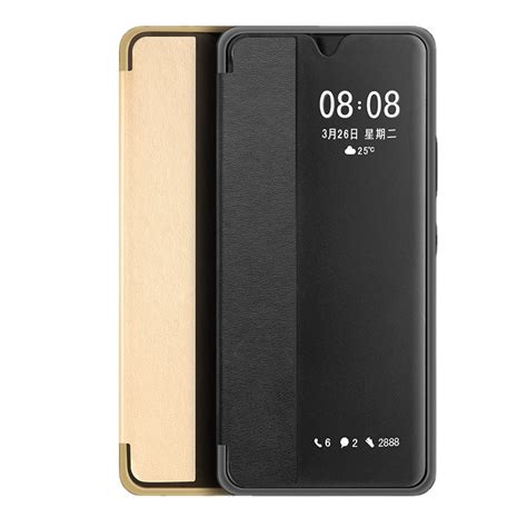 Чехол книжка для телефона Tecno Spark 7 черный фирменный оригинальный с боковым окном для вызова