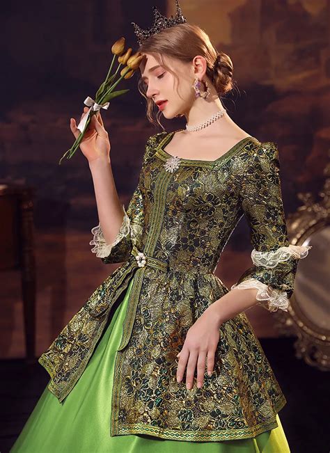 Vintage Medieval Cosplay Lima Verde Vestidos De Gala 2024 34 Ærmer