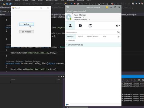 skypedevq updating skype for business presence with the client sdk