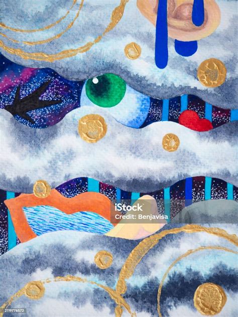 인간의 감각 오르간 신체 마음 정신 건강 영혼 영 의식 명상가 심사 숙고 평화 미술 디자인 삽화 초현실적 인 상상하다 전체론적 우주 개념 수채화 그림 배경 수채화에 대한