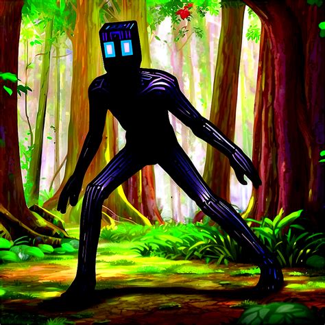 Download Enderman Teleporting In Forest Png Res3
