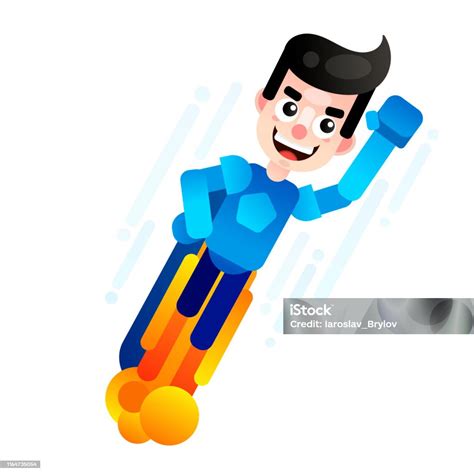 비행 슈퍼 히어로 비즈니스 파워 아이콘의 벡터 일러스트 개념에 대한 스톡 벡터 아트 및 기타 이미지 개념 근육질 남자