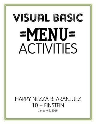 Visual Basic Menu PDF