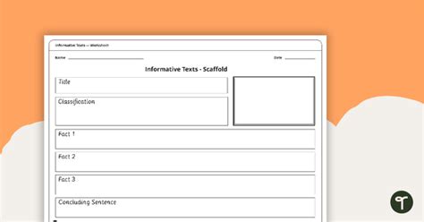 Simple Informative Texts Writing Scaffold Teach Starter