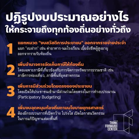 งบประมาณท้องถิ่นฉบับก้าวไกล เต็มเม็ดเต็มหน่วย และเปิดกว้างอย่างโปร่งใส Think Forward Center