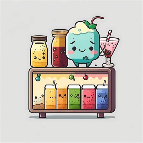 Premium Photo Cute Bar Digital Art Style Colorful Cartoon