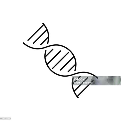 Dns Helix Ikon Dns Humán Genetikai Szimbólum Vektor Jel Fekete Lapos