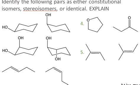Solved Identity the following pairs as either constitutional | Chegg.com