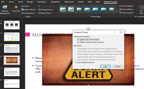 How To Compress All Pictures In A PowerPoint Presentation
