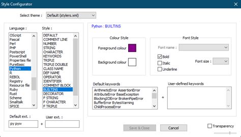 Style Configurator Missing Options · Issue 12066 · Notepad Plus Plus