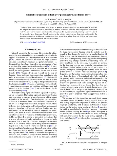 Pdf Natural Convection In A Fluid Layer Periodically Heated From Above