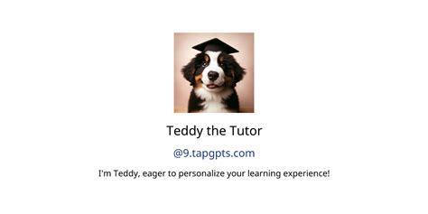 Teddy The Tutor Gpts Features And Functions Examples And Prompts Gpt