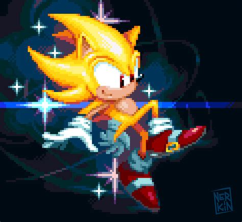 Supersonic Pixel Art Super Sonic Sonic The Hedgehog By Scarletdemi