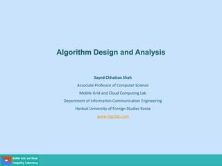 Algorithm Design and Analysis | PPT