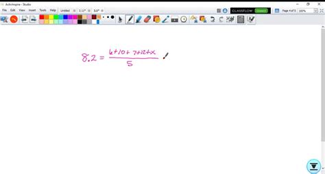 If The Mean Of Five Values Is 8 2 And Four Of The Values Are 6 10 7 And 12 Find The Fifth