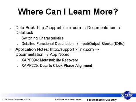 Fpga Design Techniques 2003 Xilinx Inc All Rights