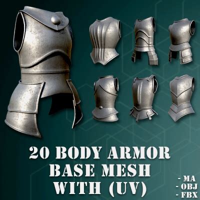 Body Armor Base Mesh Collection D Model By Netleon