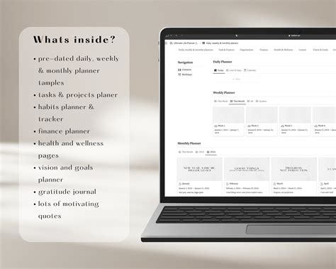 2024 Notion Life Planner Template All In One Notion Dashboard That