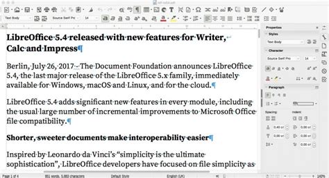Libreoffice 5 4 Adds More New Features Improves Office File Format Compatibility Betanews