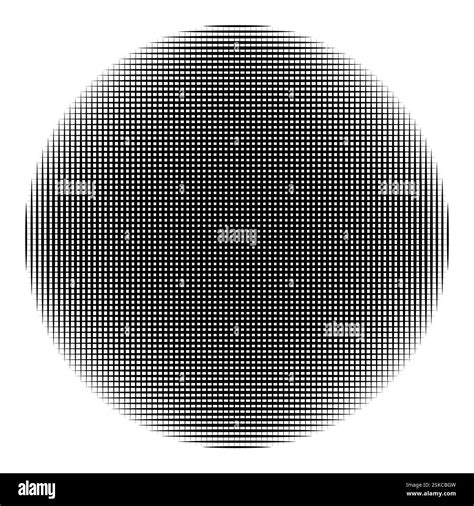 Black And White Circular Pattern With Intersecting Lines Forming A Grid Stock Vector Image