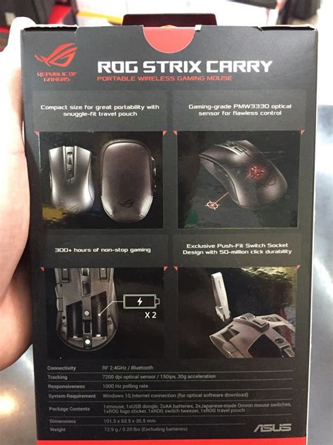 Asus Rog Strix Carry Bluetooth Gaming Mouse Ghz Computers Tech Parts Accessories Mouse