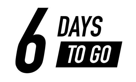 Premium Vector 6 Days To Go Vector Symbol Black Color Style
