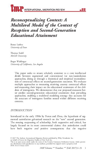 Pdf Reconceptualizing Context A Multilevel Model Of The Context Of