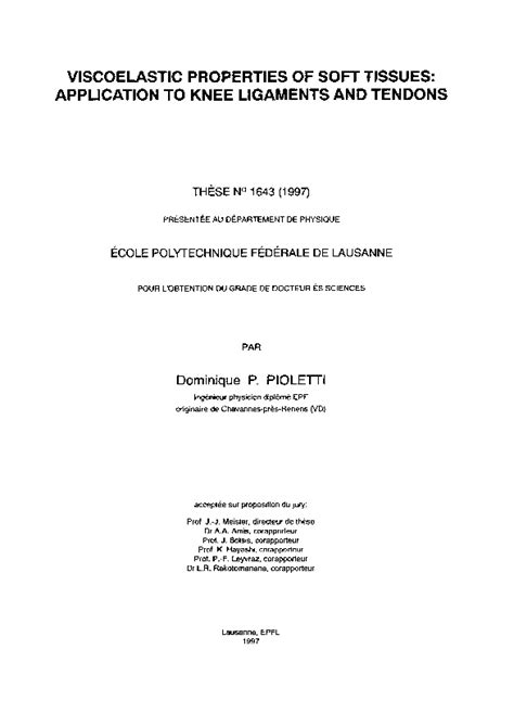 Pdf Viscoelastic Properties Of Soft Tissues