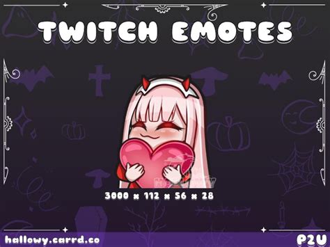 Cute Zero Two Emote Twitch Emote Discord Emote Youtube Emote Zero Two Emote Cyber Core Emotes