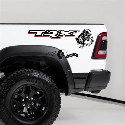 2x Dodge Ram Trx 2023 Trx Eating Power Truck Bed Side Decal Truck Vinyl