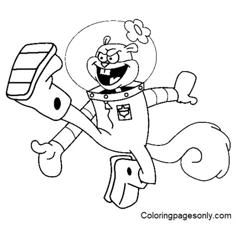 Sandy Cheeks Coloring Pages Free Printable Pdf Online Coloring