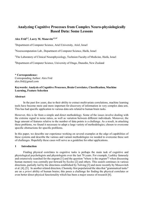 pdf analyzing cognitive processes from complex neuro physiologically